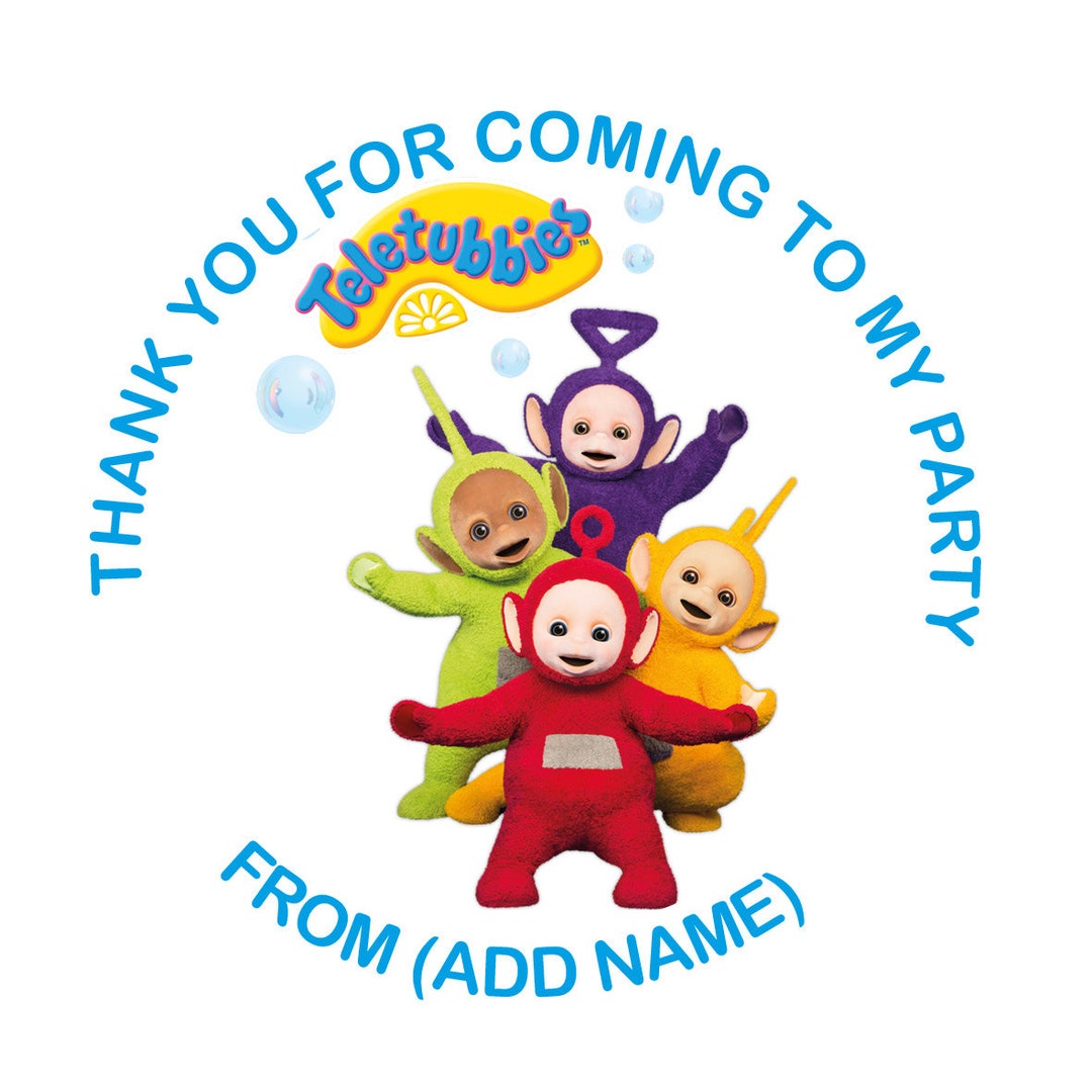 24 X Personalised for Teletubbies Birthday Party/favours Stickers 45mm ...