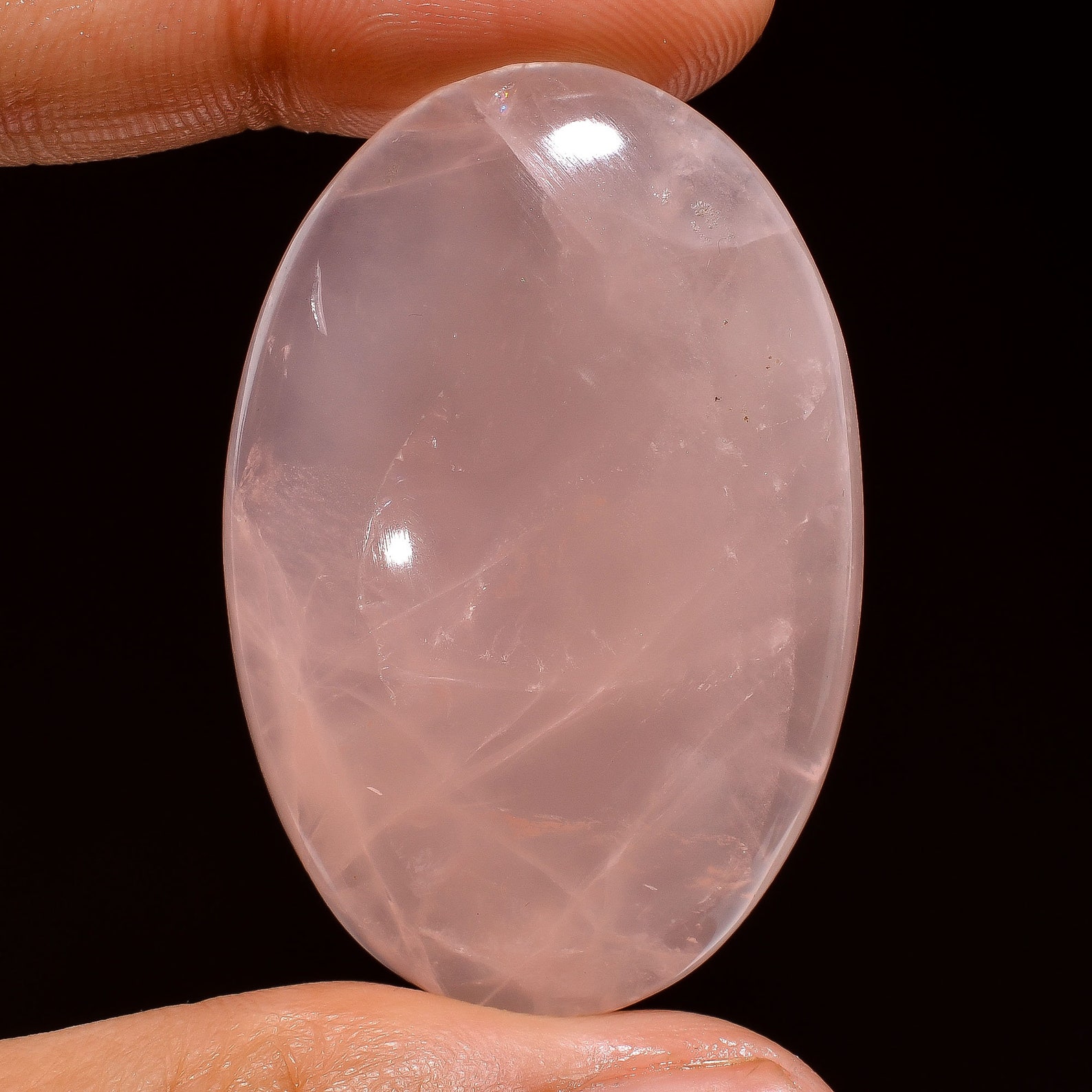 Cuarzo rosa brillante 100% natural rosa cuarzo ovalada forma | Etsy