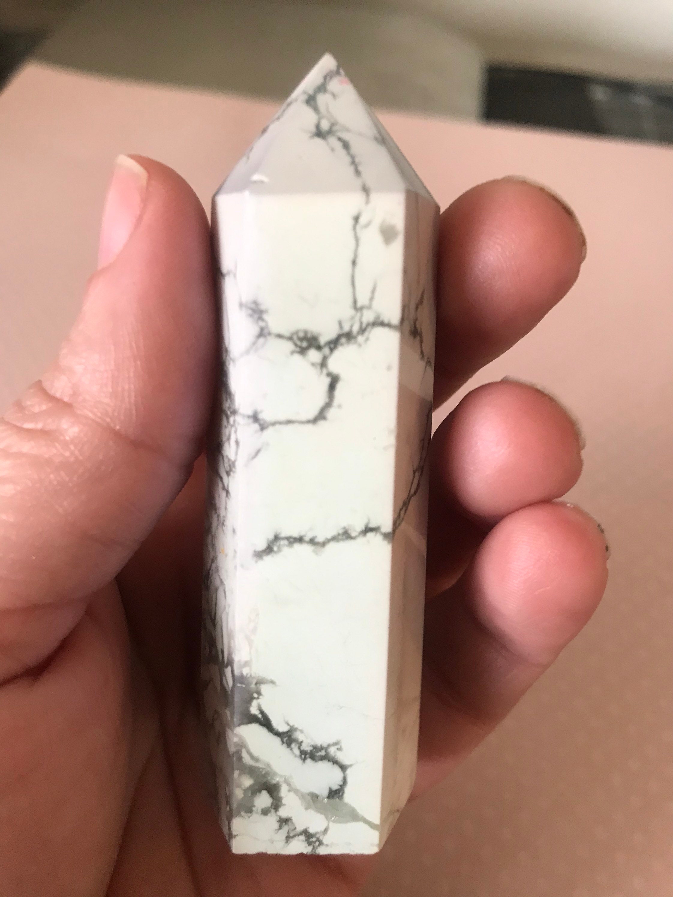 Howlite Tower Crystal Gemstone Polished - Etsy