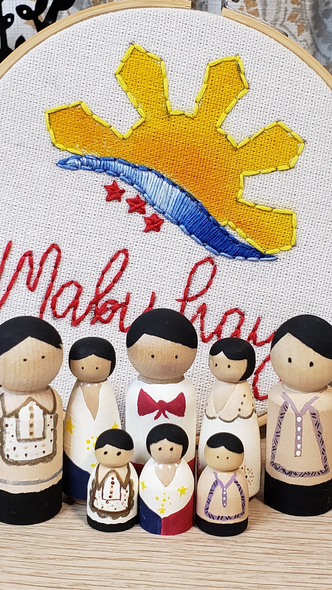 Customized Filipino Peg Doll Family Set Gifts, Open Play, Peg Dolls ...