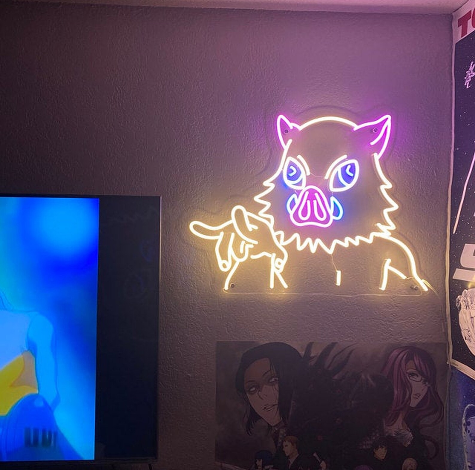 Neon Sign Anime Custom Neon Sign Neon sign bedroom wall | Etsy