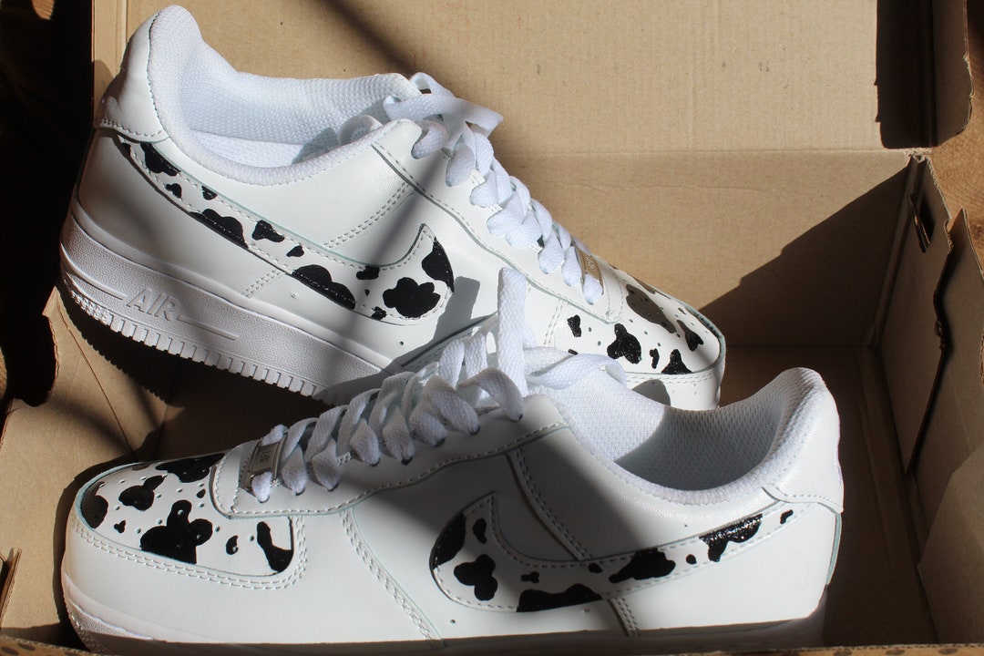 Handcrafted Cow Print Nike Air Force 1 Sneakers: Unique Artisan Gift ...