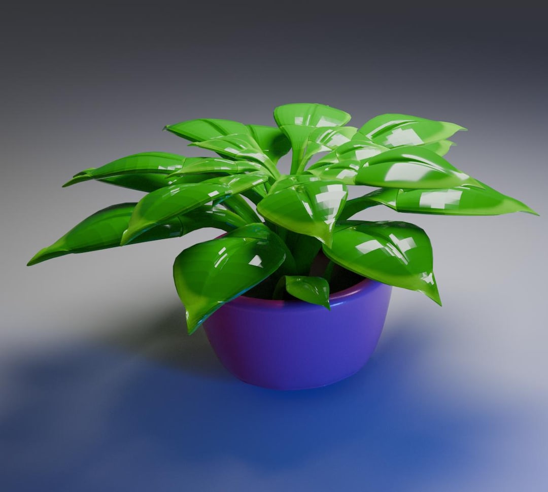 3D Potted Plant Model Blender Realistic Houseplant Digital Download ...