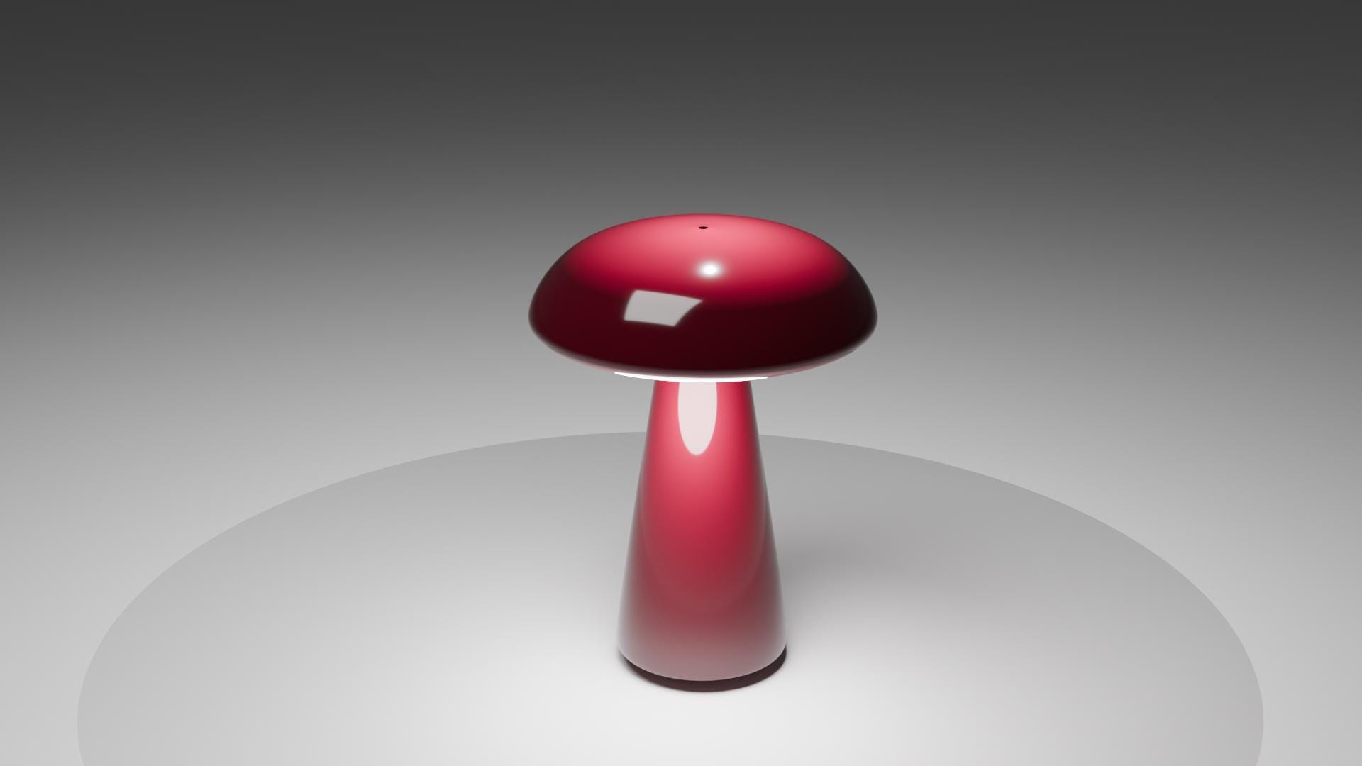 Modern Red Mushroom Table Lamp 3D Model, Minimalist Home Decor Light ...