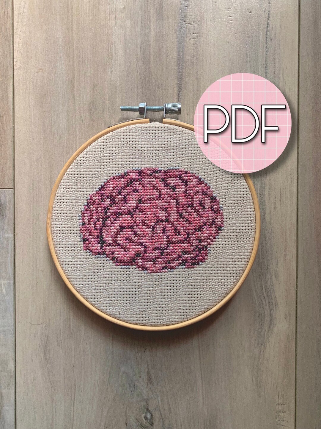 Brain Cross Stitch Pattern - Etsy