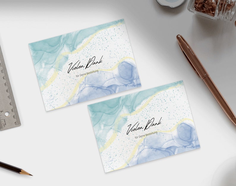 Vielen Dank Karte Mit Aquarell Design - Etsy