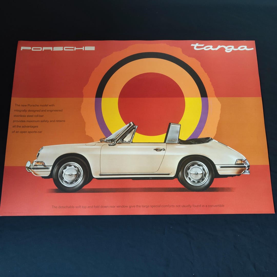 Original Porsche 911 Vintage Poster A2 Targa Turbo 993 964 Carrera ...