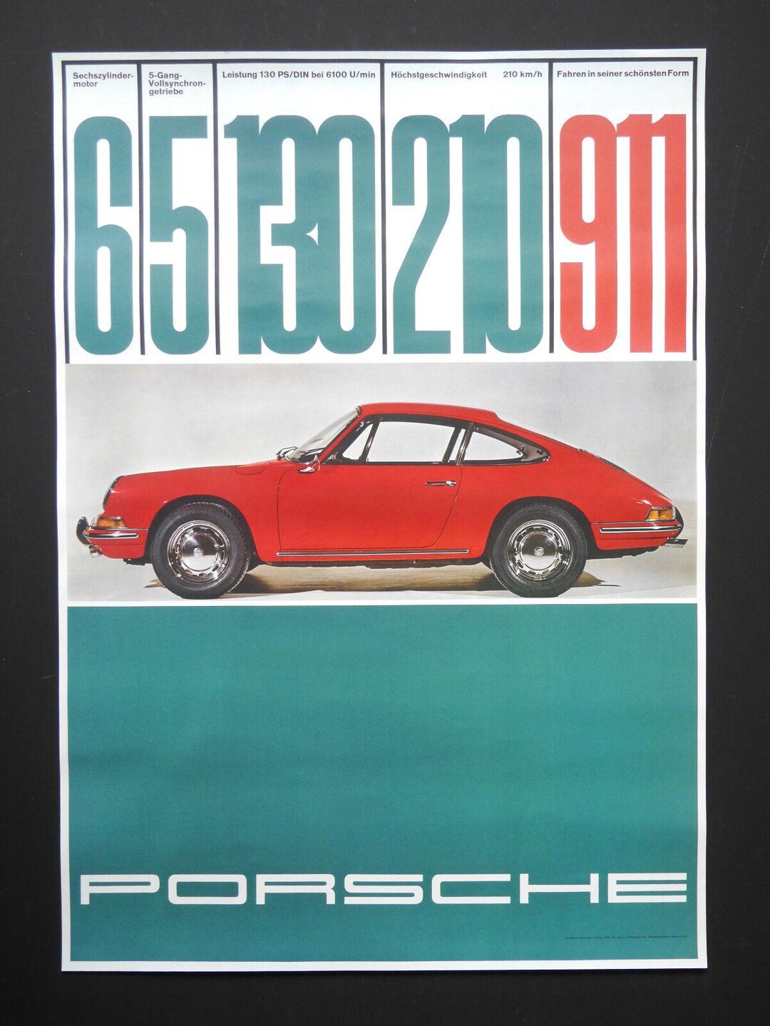Original Porsche 911 Vintage Poster A2 Retro 964 - Etsy