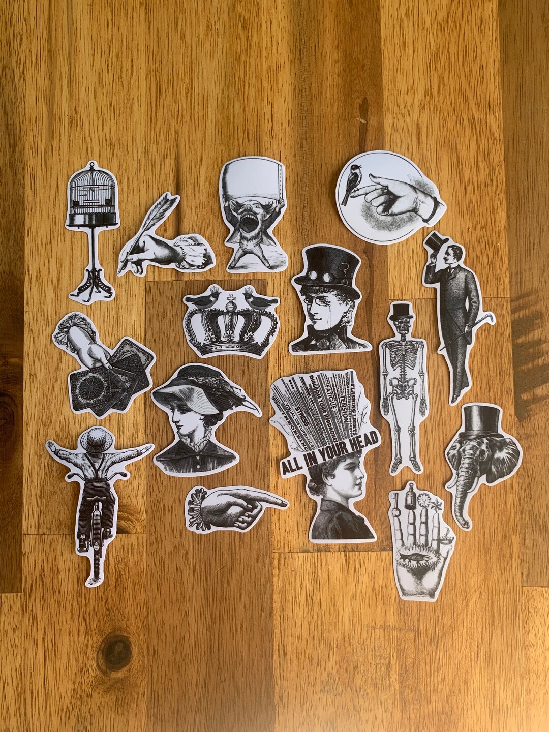Vintage Sketch Variety Sticker Set - Etsy