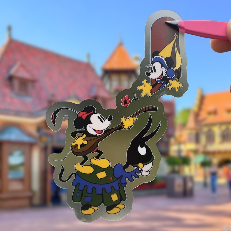Mickey and Minnie Transparent Matte Sticker | Ye Olden Days Renaissance ...