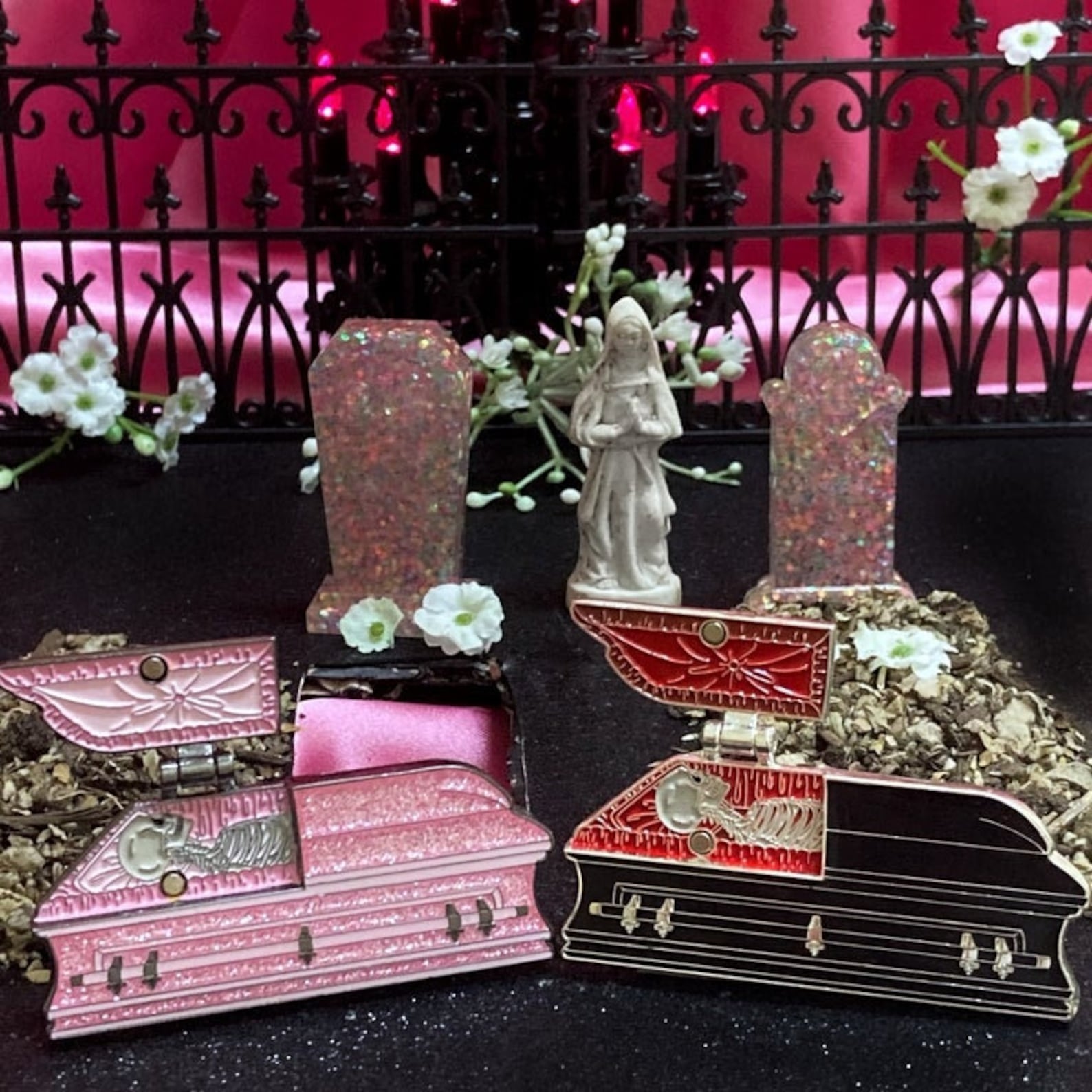 Dead Inside Casket Moving Enamel Pin Cemetery Funeral Mortuary Science ...