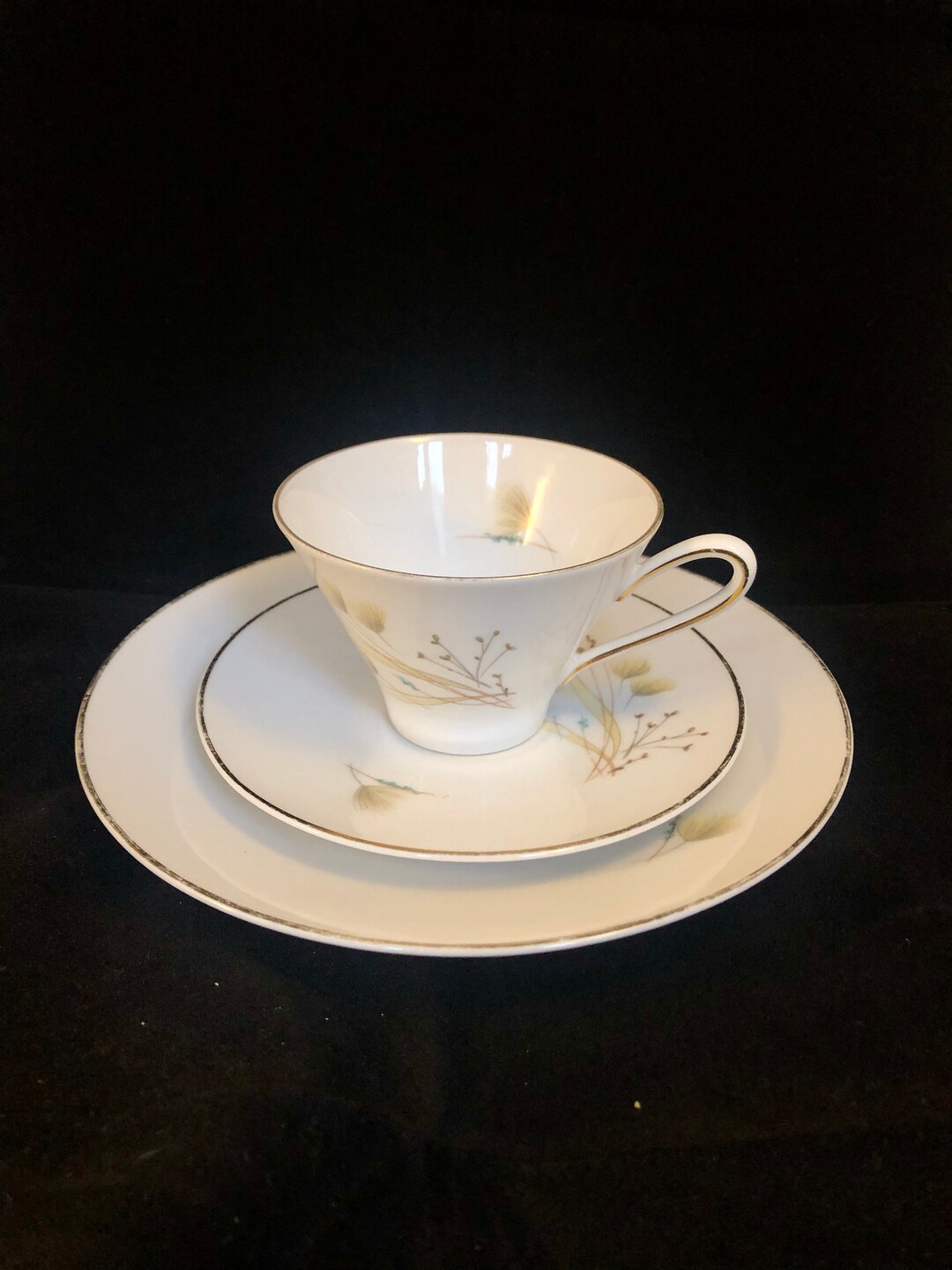 Vintage Hutschenreuther DDR Porcelain Place Setting Cup Saucer Cake ...