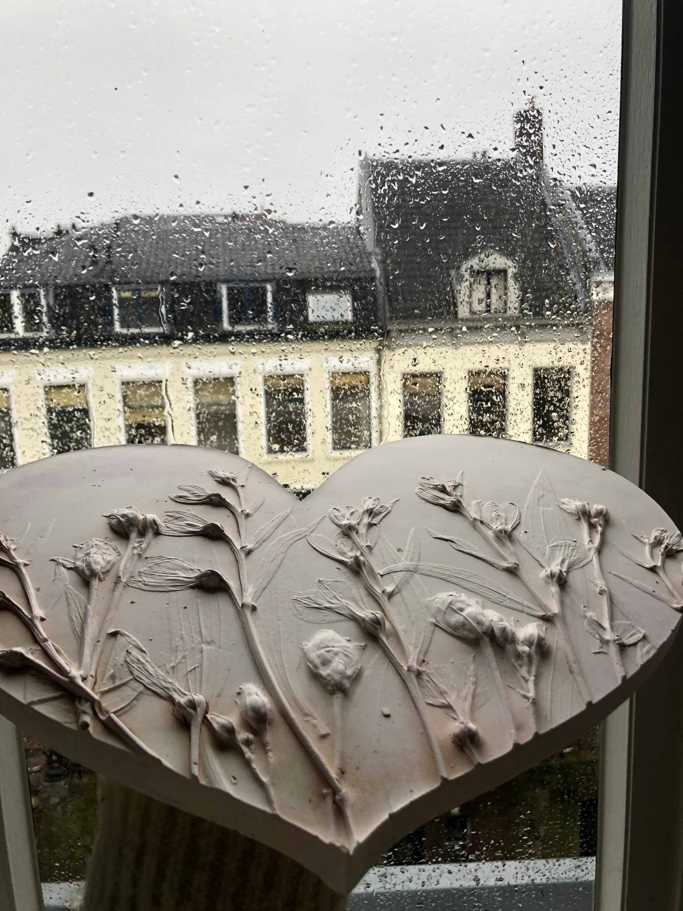 Heart Shaped Botanical Plaster Cast Tile - Etsy