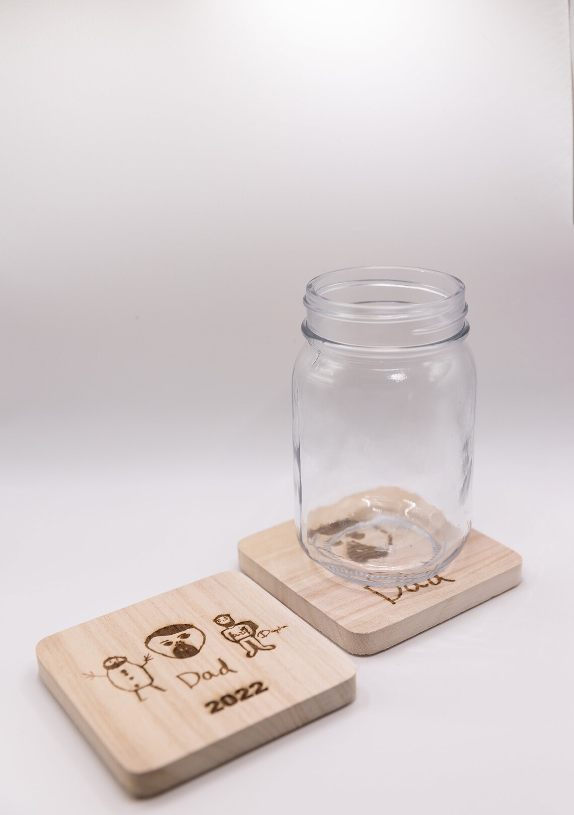 Wooden Coasters With Child's Drawing, Laser Engraving With Children's ...