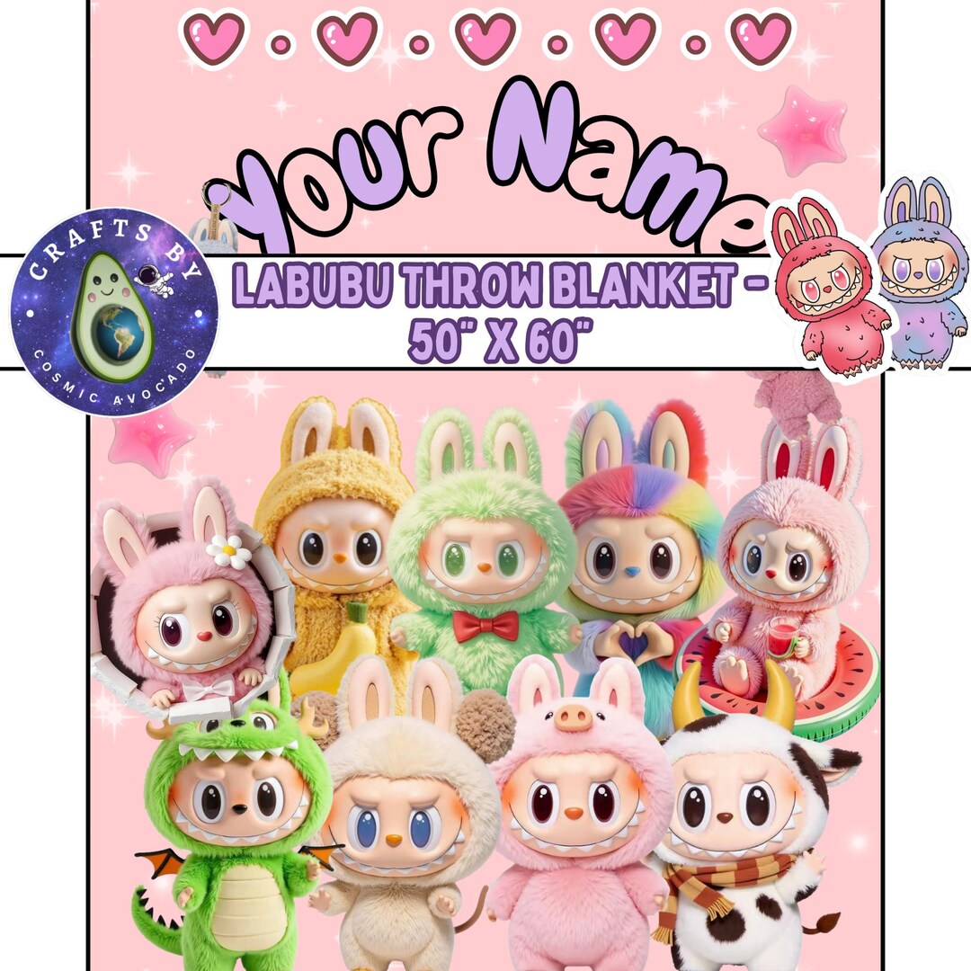 Personalized Labubu Throw Blanket - Etsy