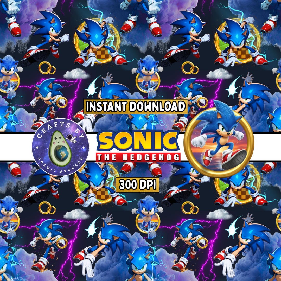 Sonic the Hedgehog Single Seamless Patterns, Digital Paper, Digital ...
