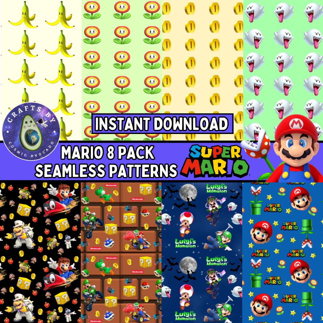 Super Mario Seamless Pattern Pack - Etsy