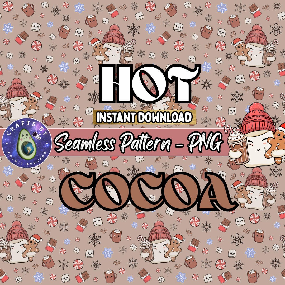Hot Cocoa Seamless Pattern - Etsy