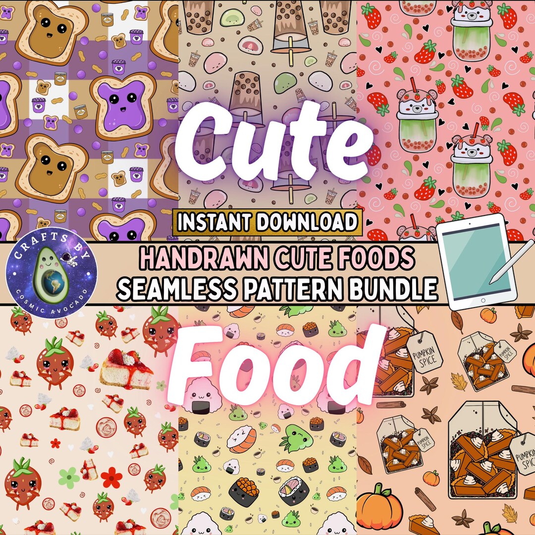 Foods Seamless Pattern Bundle - 6 Pack - Etsy