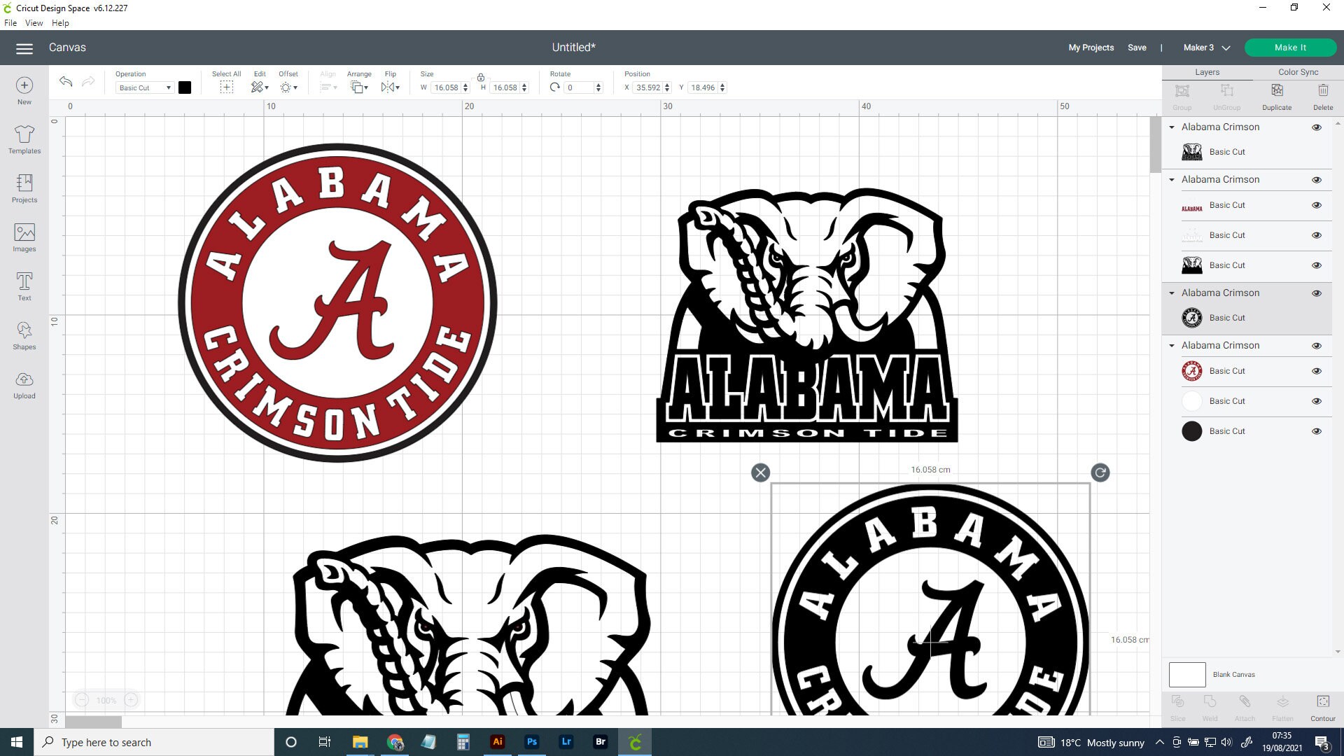 Alabama Crimson Bundle SVG Layered Cricut Cutting File Ai - Etsy