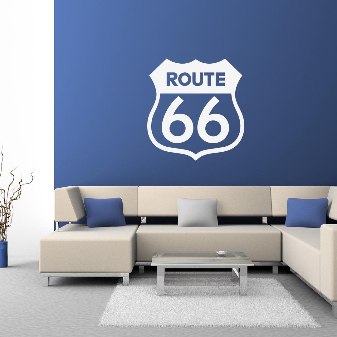 Route 66 Sign Wall Art Sticker Vinyl Indoor and Outdoor - Black or ...