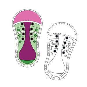 Shoe Lacing Learning Kit, Lacing Shoe, Learning to Tie Shoe, Coloring ...