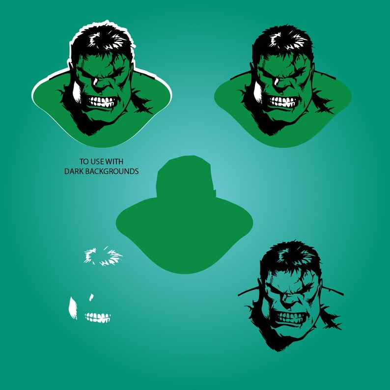 Hulk Face SVG Grouped Svg Layered SVG Cricut Cutting File - Etsy