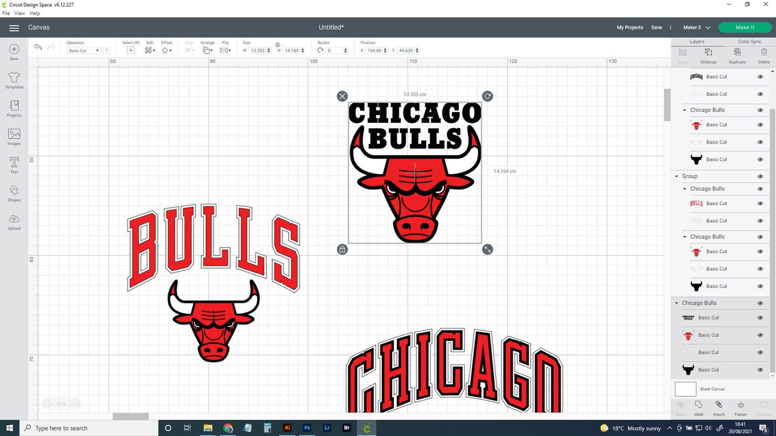 Layered SVG Chicago Bulls Cricut Silhouette Cut File | Etsy