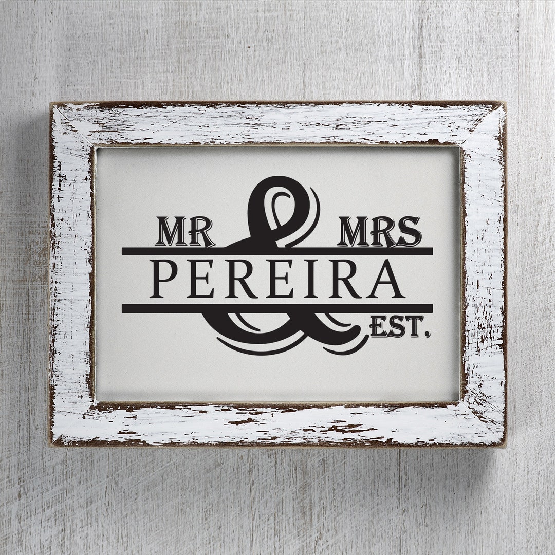 Sr. y Sra. Split Monogram Vector Silhouette SVG, Cricut Cutting File ...