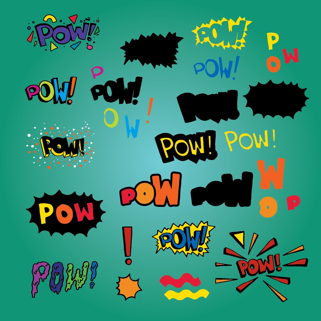 Pow Retro Collection. Vector Hand Drawn Lettering, Layered SVG, Cricut ...