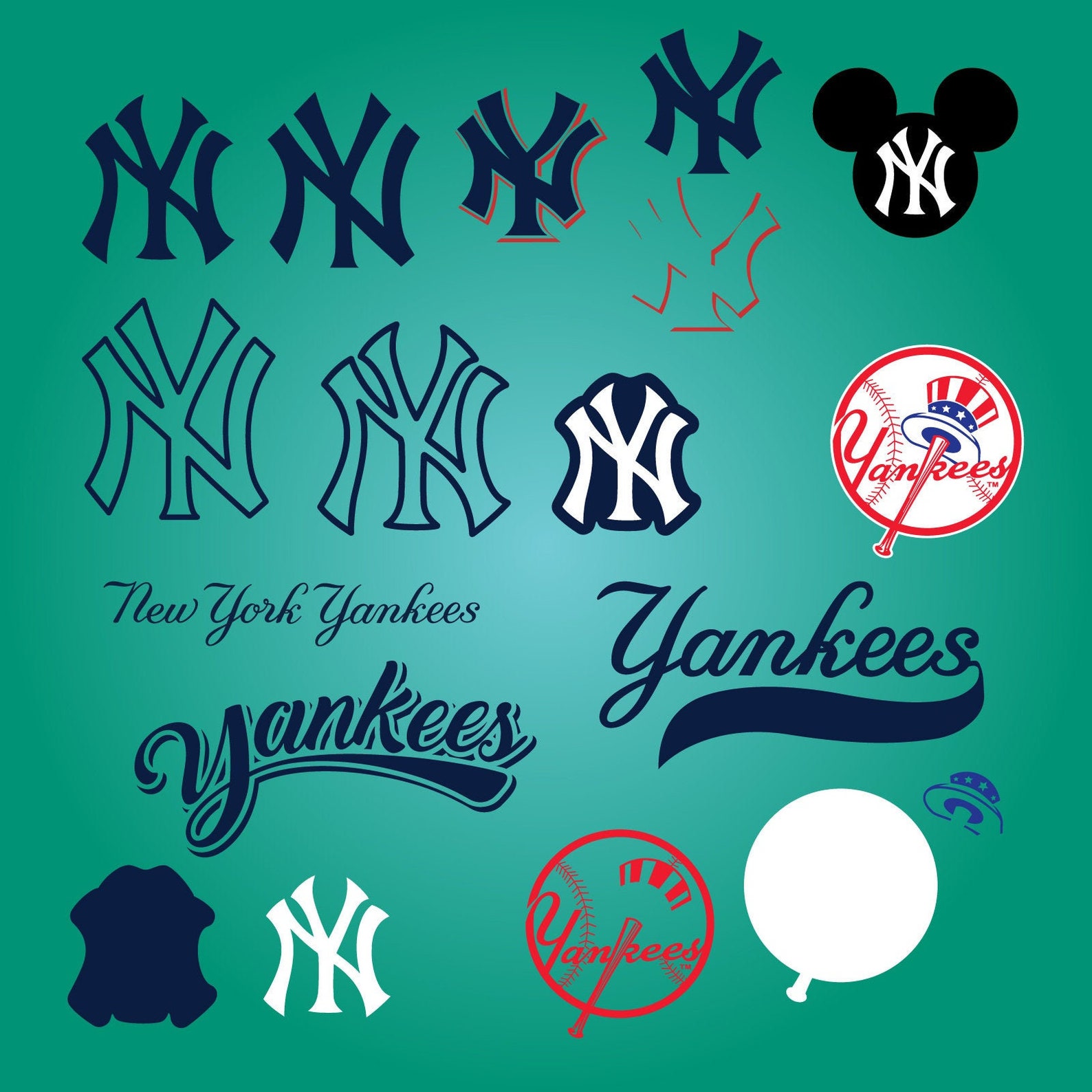 New York Yankees Logo SVG / PNG Layered Cricut Cutting | Etsy