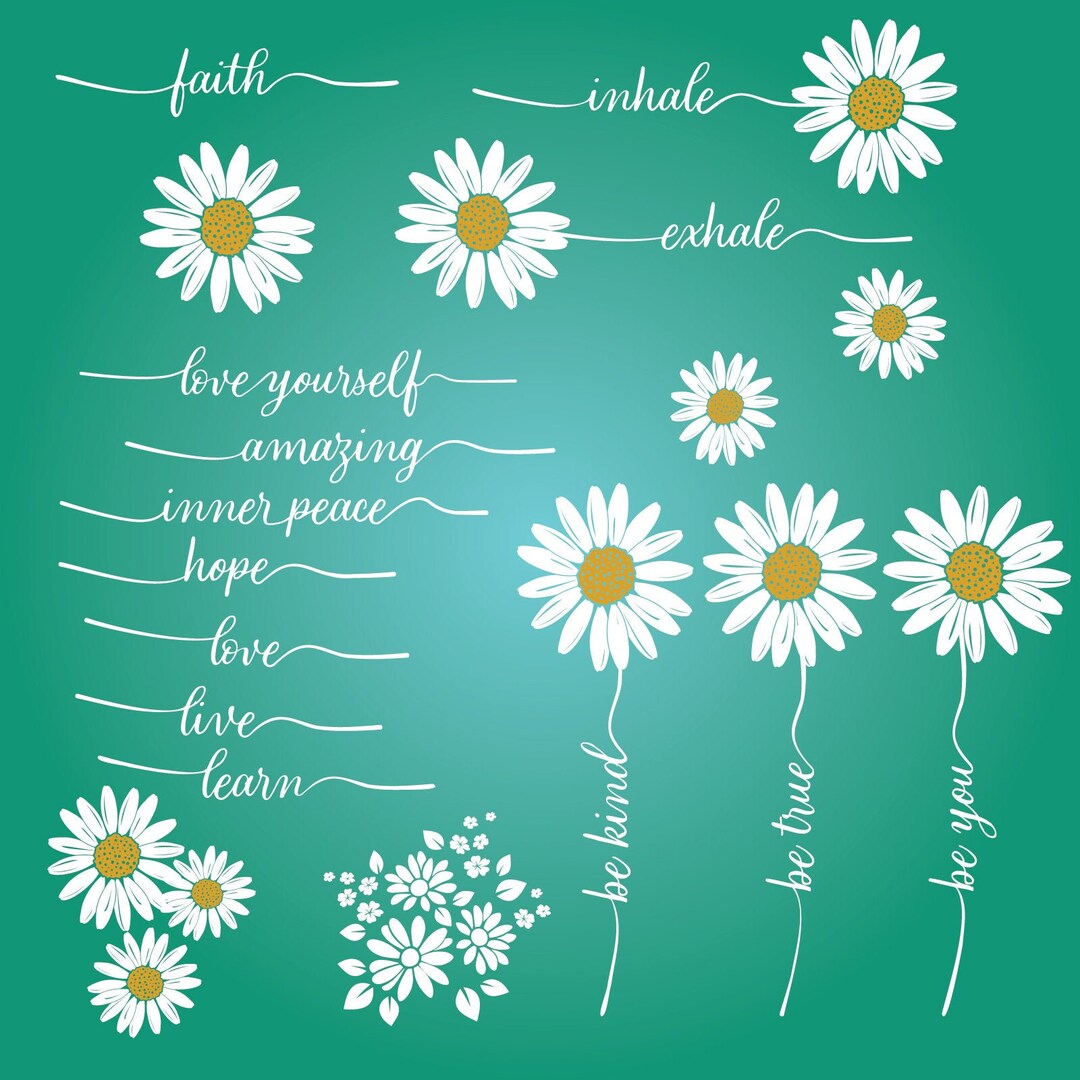 Daisy Bundle SVG, Ai, Eps, Png Layered, Cricut, Plotter, CNC, Instant ...