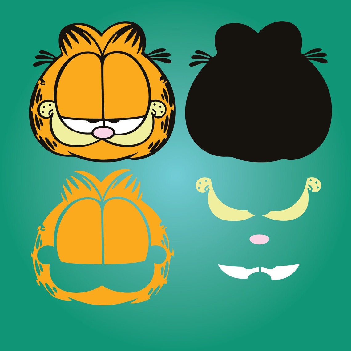 Garfield Face SVG Grouped svg Layered SVG Cricut Cutting | Etsy
