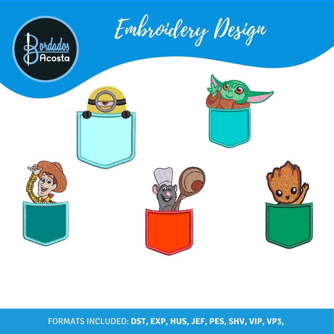 Pocket Designs APPLIQUE Embroidery Design - Etsy