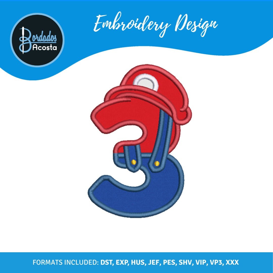 Super Mario Bros Number 3 APPLIQUE Digital EMBROIDERY DESIGN - Etsy Super Mario Bros Number 3 APPLIQUE Digital EMBROIDERY DESIGN - Etsy