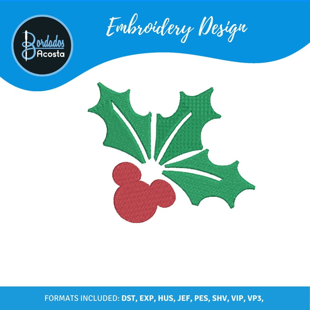 Mickey Christmas Mistletoe Embroidery Design - Etsy