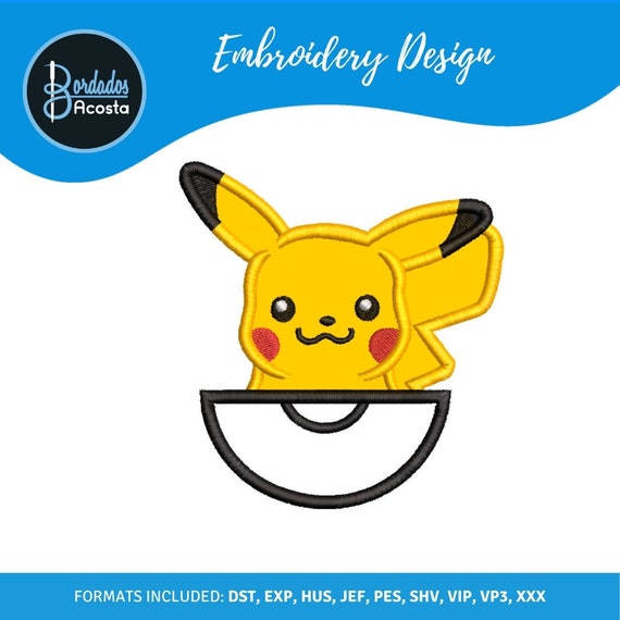 Pokemon Pikachu APPLIQUE Embroidery Design - Etsy