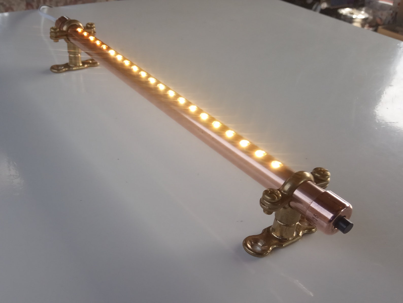 Mains Custom Length Copper Light Fixture 12-120cm / 4"-4ft. Touch ...