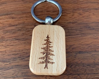 Pine Tree Keychain - Etsy