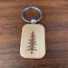 Wood Keychain, Pine Tree Design - Etsy