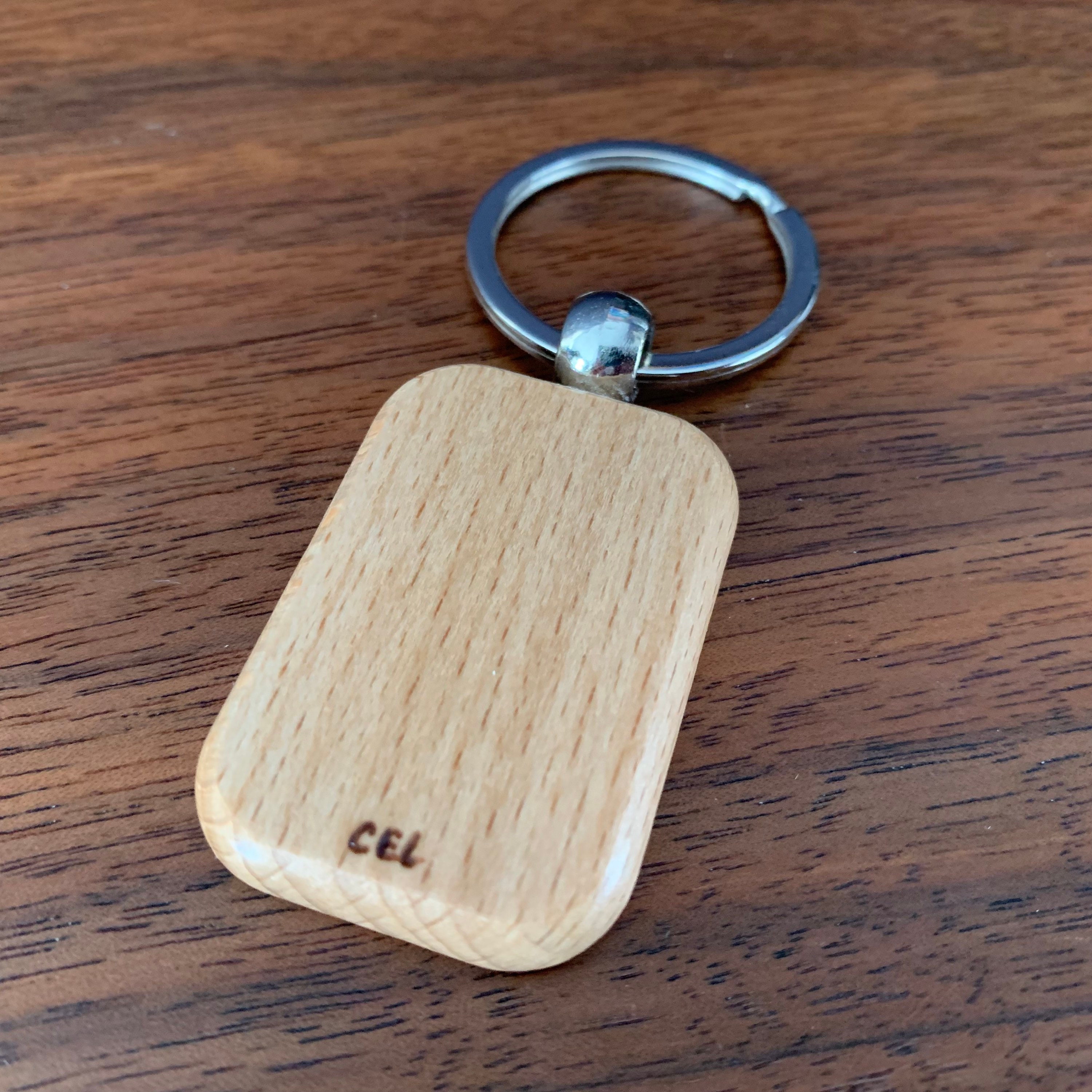 Wood Keychain, Pine Tree Design - Etsy