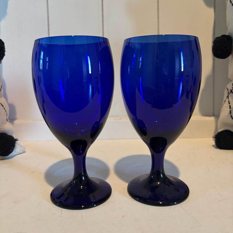 Colbalt Blue Water Glass - Etsy