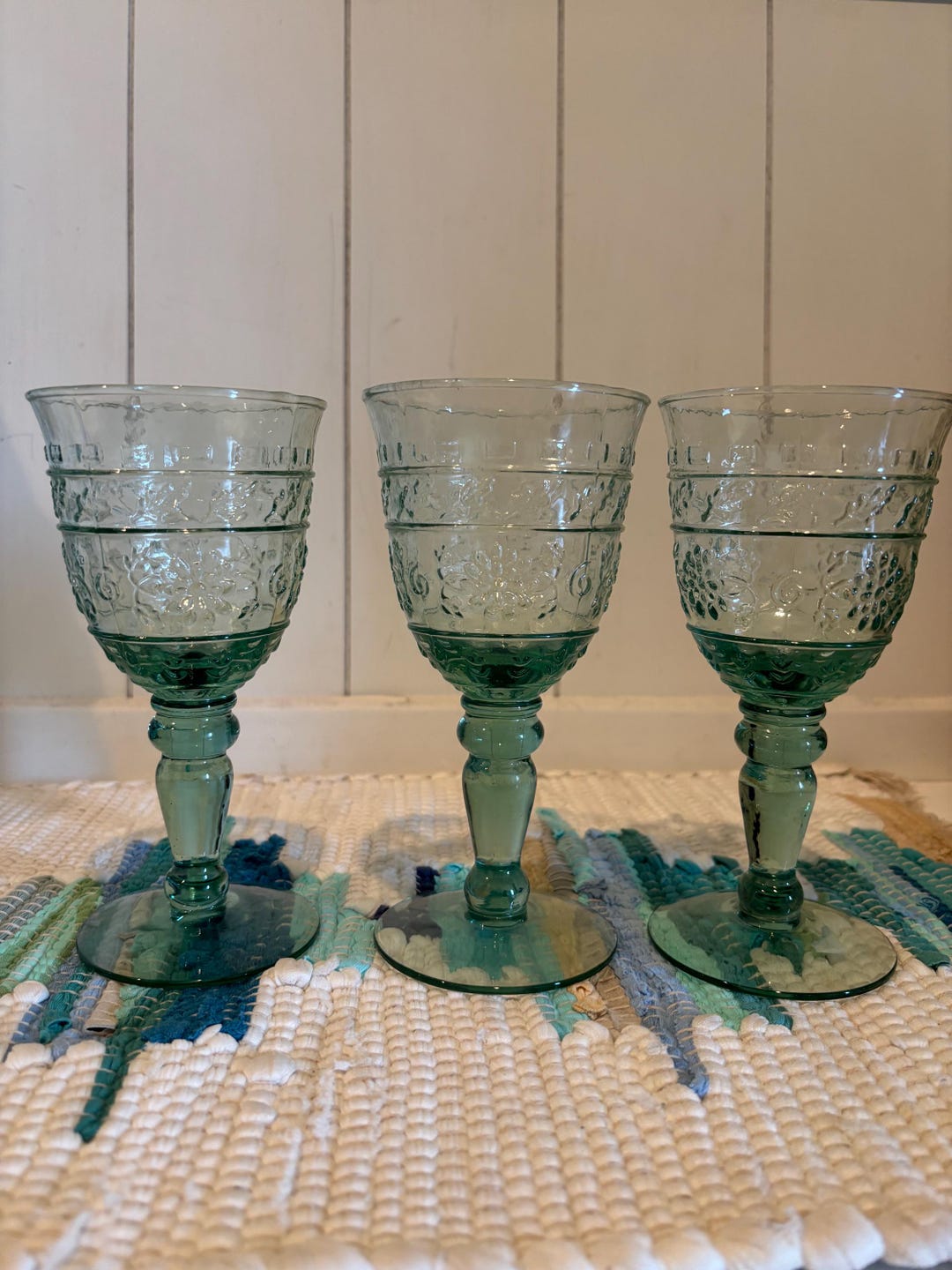 Mikasa Tender Leaves Green 7” Goblet Style Water Glasses Set of 3 - Etsy