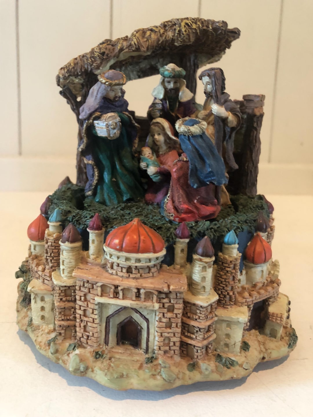 Vintage Christmas Nativity Scene Wind up Musical Rotating Scene - Etsy