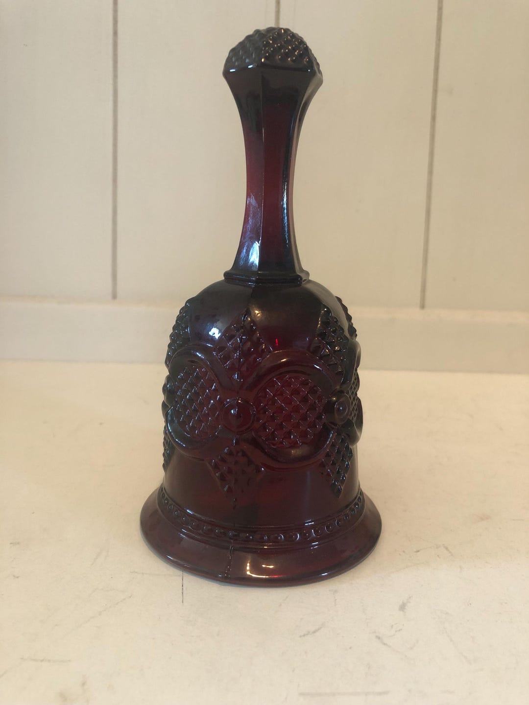 Avon Cape Cod Collection Ruby Red Glass Hostess Bell 1991 - Etsy