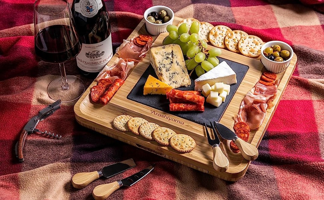 Cheese Board Set With Slate Tray, Ramekins and Accessories | Luxury ...