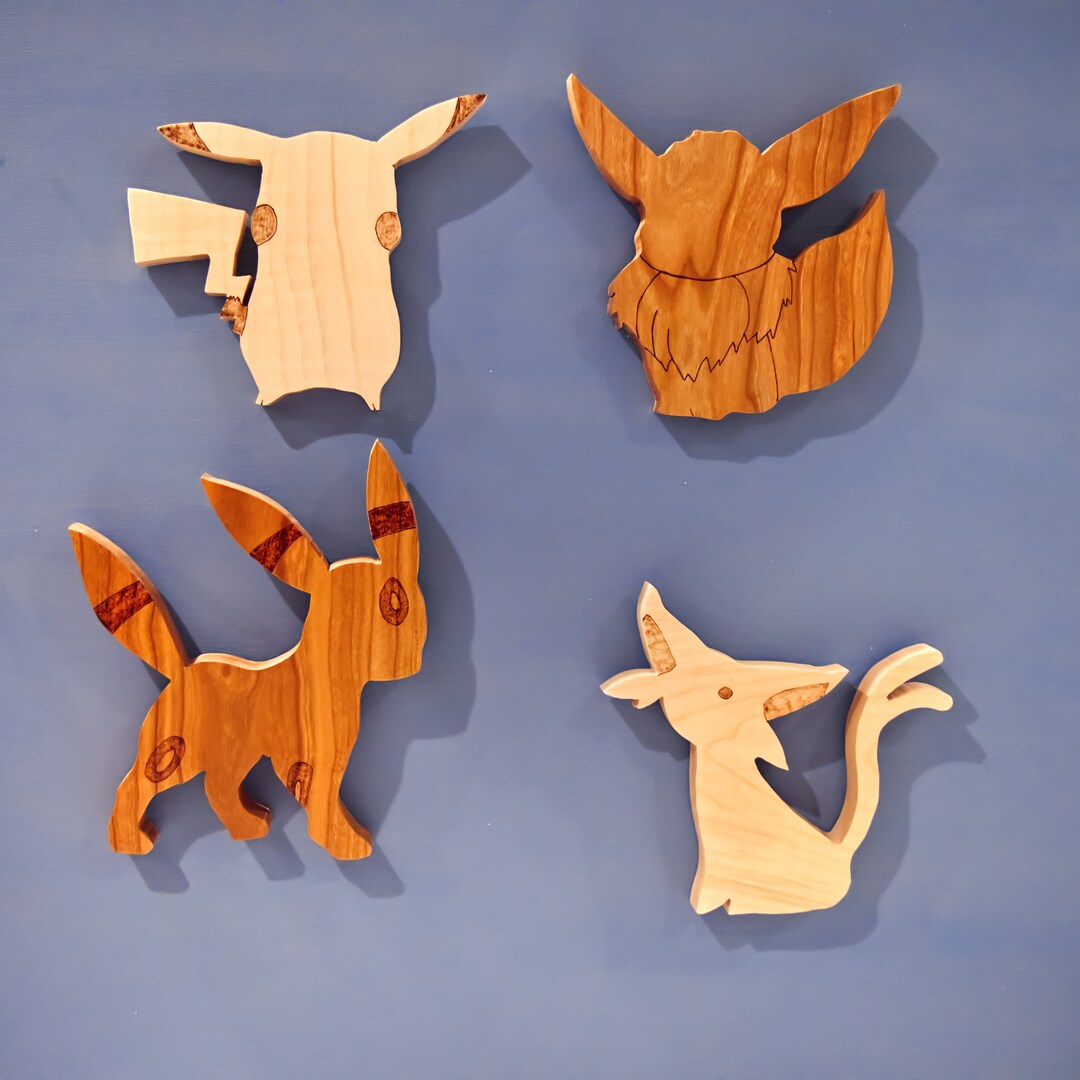 6 Inch Pokemon Hanging Wall Plaques Handmade From Hardwood - Etsy