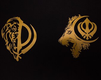 Lion Khanda Punjabi Car Sticker - Etsy