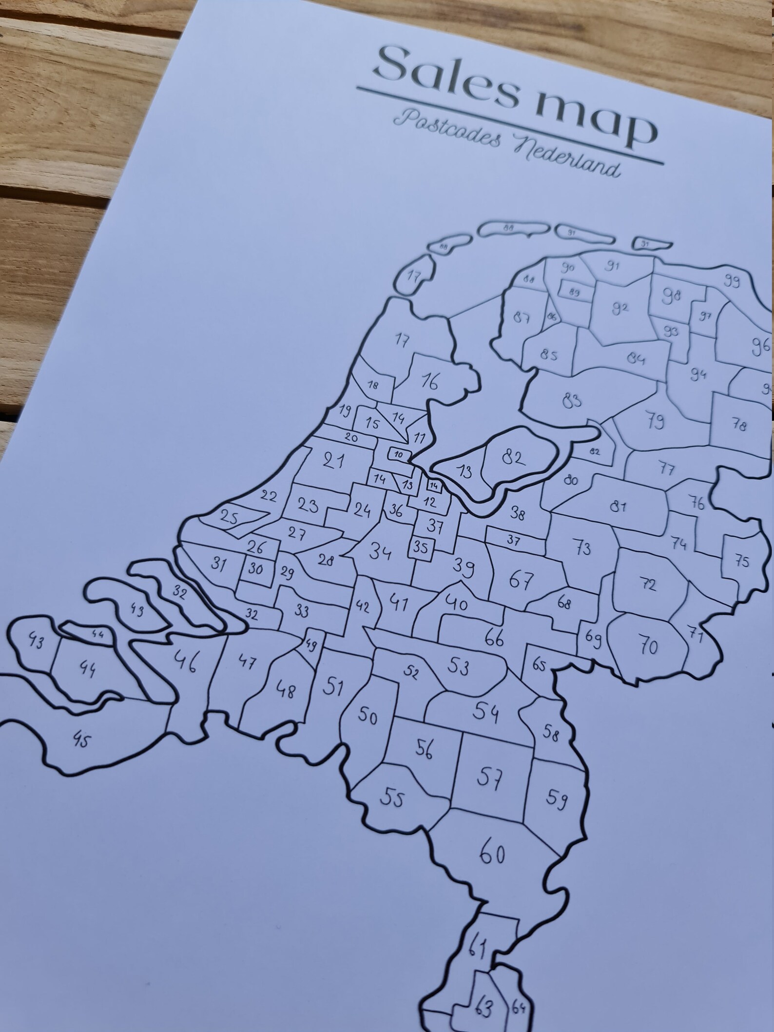 Sales map | Postcodes Nederland | PDF | Kleurplaat - Etsy Nederland