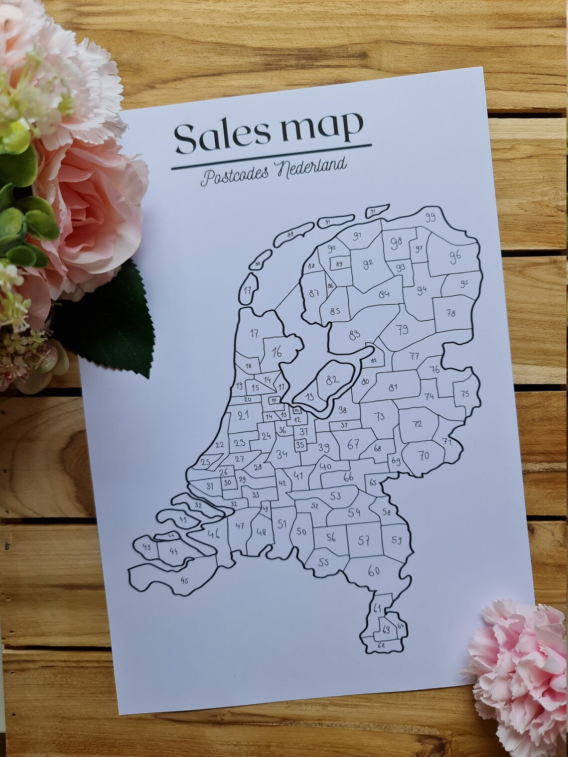 Sales map | Postcodes Nederland | PDF | Kleurplaat - Etsy Nederland